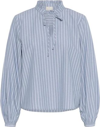 Kaffe Femme, Blouses et Chemises, Bleu, Taille: 40 FR Chemisier à rayures avec manches bouffantes
