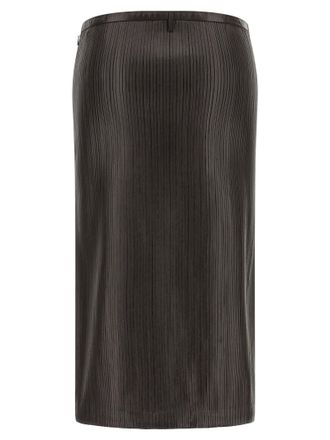 Tom Ford 3D Ribbed Lambskin Skirt - Brown