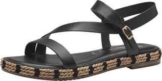 Tamaris Damen Sandalen Leder Sommer; BLACK/schwarz; 37 EU