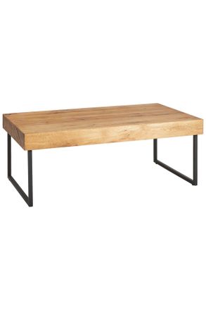 Livetastic Couchtisch, Schwarz, Eiche, Holz, Metall, Eiche, furniert, rechteckig, eckig, 65x42x110 cm, Wohnzimmer, Wohnzimmertische