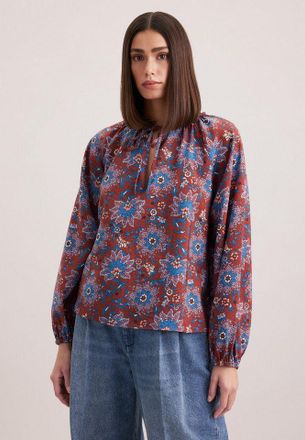 Seidensticker Klassische Bluse Schwarze Rose Tunika Druck