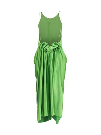 Khaite Womens Kent Dress Absinthe Cupro; Viscose
