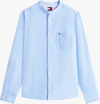 Tommy Hilfiger Chemise &agrave; col officier en lin et coton