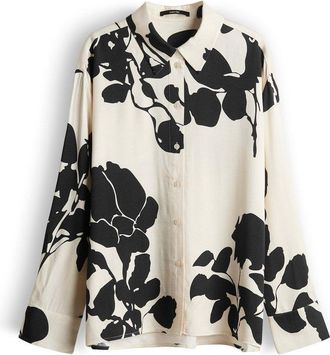 someday Langarmbluse Zeoul Printbluse aus Satin mit flie&szlig;endem Fall Weite Passform, floral bedruckt mit Kellerfalte im R&uuml;cken