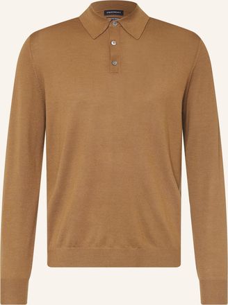 Strokesman's Strokesmans Strick-Poloshirt Aus Merinowolle braun