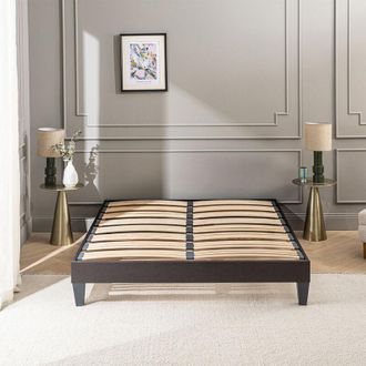 Olympe Literie Olympe - literie Sommier &agrave; lattes en bois KIT15 180x200 cm Coloris Gris anthracite Livr&eacute; en kit