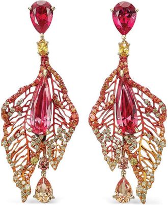 Anabela Chan boucles doreilles pendantes Magma Atlantis en or vermeil 18ct
