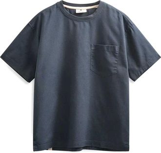 Anerkjendt Homme, Tops, Bleu, Taille: L Akvillads Cot/Lin/Vis S/S Tee