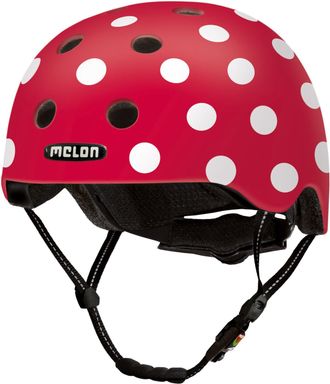 Melon Fahrradhelm »Dotty White« für Damen, Herren und Kinder | Leichter & sicherer urbaner Cityhelm mit Magnetverschluss, individuell anpassbar in rot, weiß
