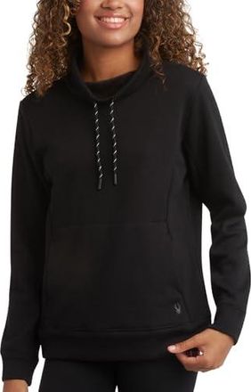Spyder Sweat-shirt pour femme - Haut athl&eacute;tique &agrave; col montant r&eacute;sistant au vent pour femmes - Chandail en polaire pelucheuse pour femmes, noir, Large