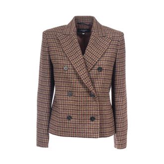 Max Mara Femme, Vestes, Brun, Taille: 36 FR Blazer en laine effet Shetland