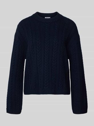 Jake*s Casual Strickpullover aus Wolle mit Zopfmuster