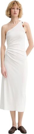 Sessun Femme, Robes, Blanc, Taille: 36 FR Robe Mi-longue Asym&eacute;trique