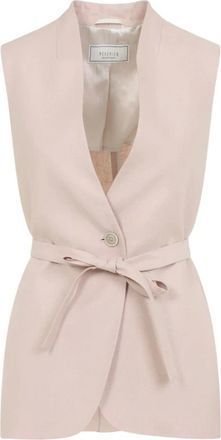 PESERICO Femme, Vestes, Beige, Taille: 40 FR Linen Gilet