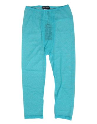 Dolce & Gabbana Womens Light Blue Logo Lace Tight Midi Trouser Underwear Nylon Elastane