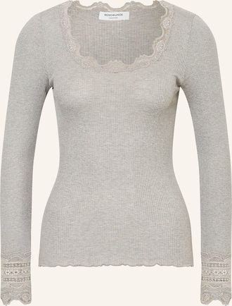 Rosemunde Longsleeve Benita Aus Seide Mit Spitze grau