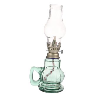 Holibanna Retro Glas &Ouml;llampe Vintage Petroleumlampe f&uuml;r Zuhause Verstellbare Dochtbeleuchtung Winddicht Transparente Glaslaterne f&uuml;r Notlicht und Dekorative Inn