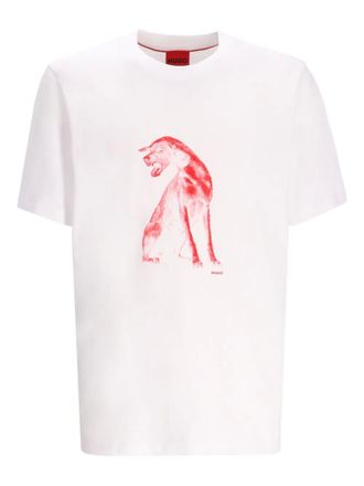 HUGO BOSS T-Shirt mit grafischem Print - Wei&szlig;