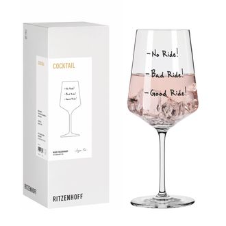 Ritzenhoff 8084013 Cocktail Glas 500 ml, Serie Reitgold - Anja Fee Edition mit humorvollem Schriftzug im minimalistischen Design - Made in Germany