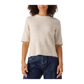 Object Beiger Strickpullover O-Ausschnitt Stil - - Knitwear - Damen - Beige - XL