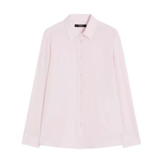 Max Mara Femme, Blouses et Chemises, Rose, Taille: 42 FR Chemise en cr&ecirc;pe de Chine en soie