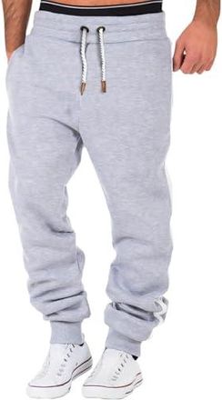 Generic Pantalon de surv&ecirc;tement pour homme avec cordon de serrage &eacute;lastique et rayures lat&eacute;rales - Pantalon de sport respirant et d&eacute;contract&eacute; - Pantalon dentr