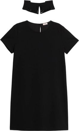 Oltre Femme, Robes, Noir, Taille: 48 FR Robe Regular en Tissu Fluide