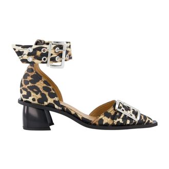 Ganni Chunky Schnalle Open Cut Sandalen - - Shoes - Damen - Beige - 37 EU