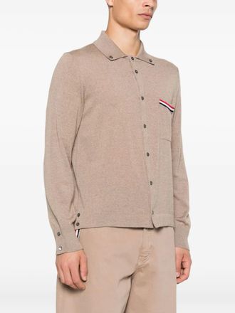 Thom Browne Cardigan mit gekn&ouml;pfter Tasche - Braun