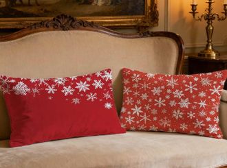 Generic Rot Kissenbezug Weihnachten Sofakissen 40x60cm 2er Set Samt Kissen,2026 Neu Rechteck Doppelseitiger Druck Kissenh&uuml;llen f&uuml;r Winter Bett Wohnaccessoires