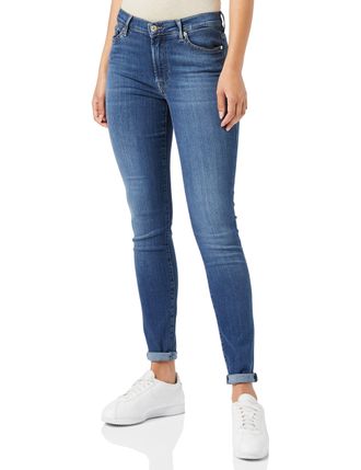 7 For All Mankind Damen Hw Skinny Jeans, Blau (Mid Blue Rl), 30W / 30L EU