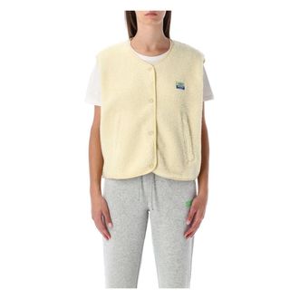 American Vintage Femme, Vestes, Beige, Taille: 40/42 FR Gilet en peau lain&eacute;e &eacute;cru Aw25