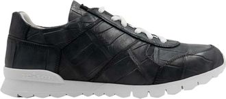 Kiton Homme, Chaussures, Gris, Taille: 43 EU Leather Crocodile Baskets