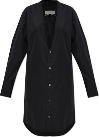 Maison Margiela Femme, Robes, Noir, Taille: 34 FR V-neck Shirt Dress