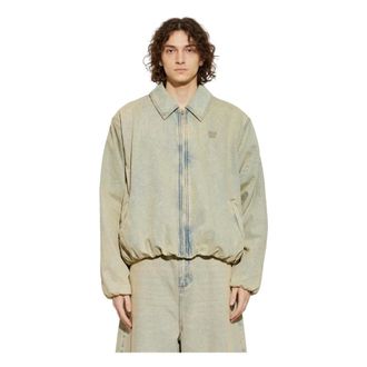 Misbhv Misbhv, Homme, Vestes, Bleu, Taille: XL Veste Bomber en Denim D&eacute;lav&eacute; au Sable