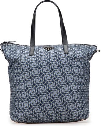 Prada Hobo Bags - Tessuto Stampato Satchel - Gr. unisize - in Blau - für Damen