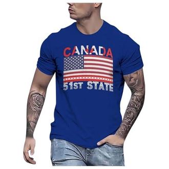 Generic T-shirt &agrave; manches courtes pour homme 51st State Canada T-shirt &agrave; manches courtes Motif &laquo; Macht Kanada 51st State Macht Amerika und Canada Wieder gro&szlig;a