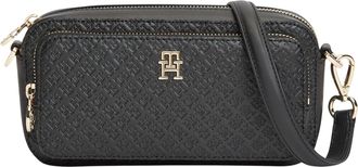 Tommy Hilfiger Damen Th Daily Camera Bag Mono Aw0aw18414 Crossover, Black (Black)