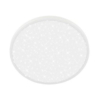 Briloner Plafonnier LED avec panneau d&eacute;coratif, ciel &eacute;toil&eacute;, lumi&egrave;re blanche chaude, salon, chambre, luminaire plafonnier, 33 x 6 cm, nickel blanc