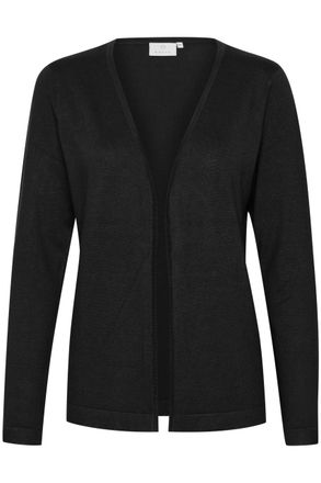Kaffe Strickjacke KAfenia Damen Strickjacke Langarm Offen V-Ausschnitt Lang Cardigan XXL, Black deep