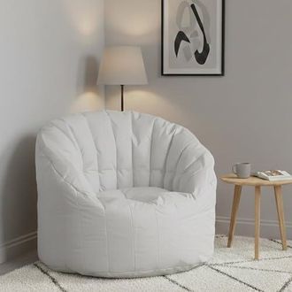 Talamo Italia Dmora Runder gepolsterter Sessel, wei&szlig;e Farbe, Ma&szlig;e 80 x 80 x 80 cm