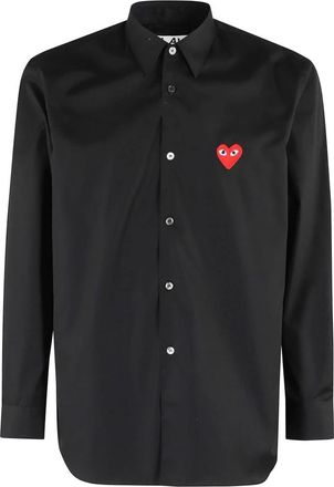 Comme Des Gar&ccedil;ons Red Heart Shirt - - Shirts - Herren - Schwarzk - M