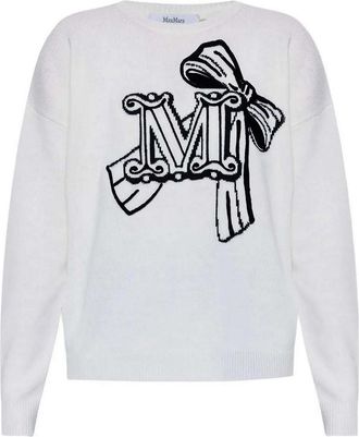Max Mara Rundhalspullover - Wei&szlig;