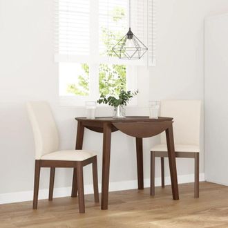 vidaXL Vidaxl - Chaises &agrave; manger coussins 2 pcs marron bois massif caoutchouc