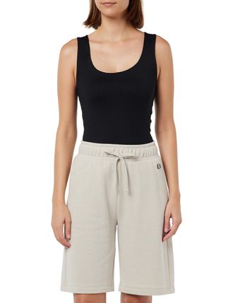 Champion Damen Legacy American Classics W-Light Powerblend Terry High-Waist Shorts, Silber grau, S