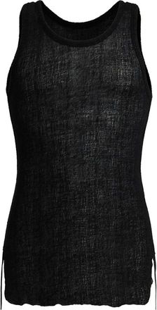 Ann Demeulemeester Femme, Tops, Noir, Taille: 38 FR Boris Wrinkled Cropped Tank Top