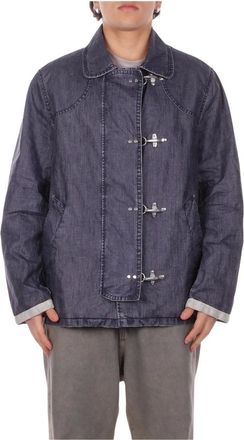 Fay Homme, Vestes, Bleu, Taille: S Veste en lin 4 Ganci