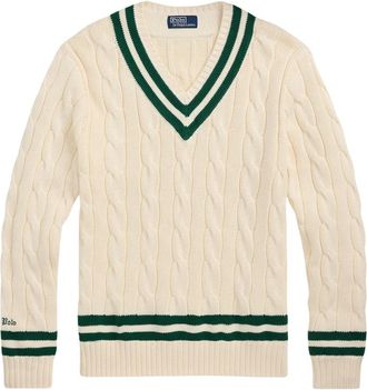 Ralph Lauren Homme, Pulls, Blanc, Taille: S V-neck Tricots