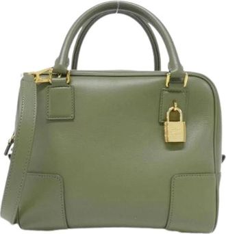 Loewe Pre-owned Amazona 19 Sac Carr&eacute; en Cuir de Veau - Femme - Pre-owned - Vert - Taille: ONE Size