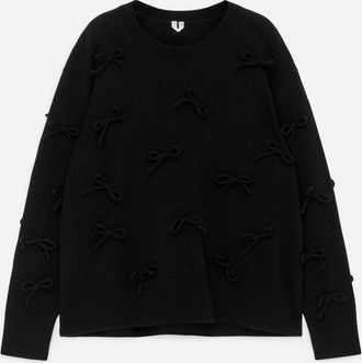 Arket Wollpullover Mit Schleifen -Schwarz